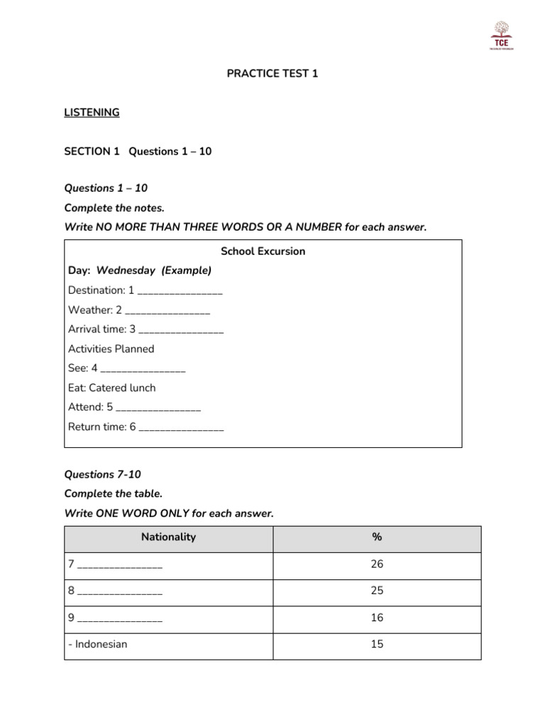 Practice Test 1 | PDF