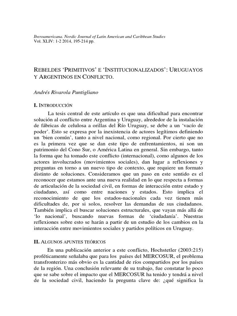 R P ' I ': U A C .: Andrés Rivarola Puntigliano | PDF | Uruguay ...