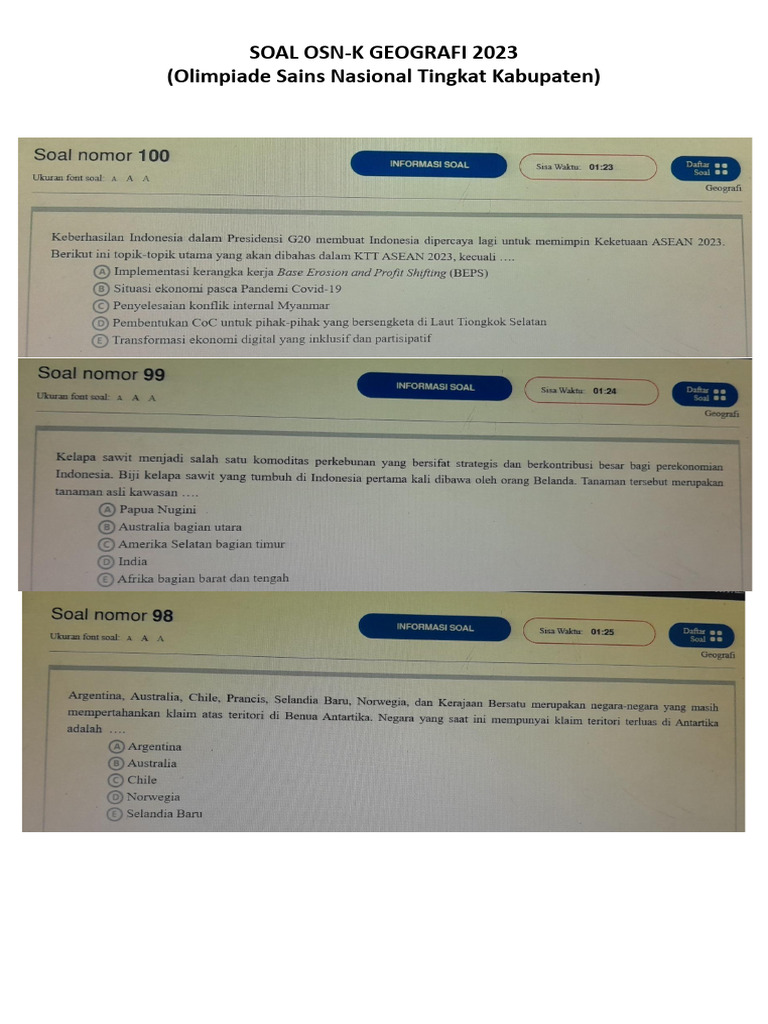 Soal OSN-K Geografi 2023 | PDF