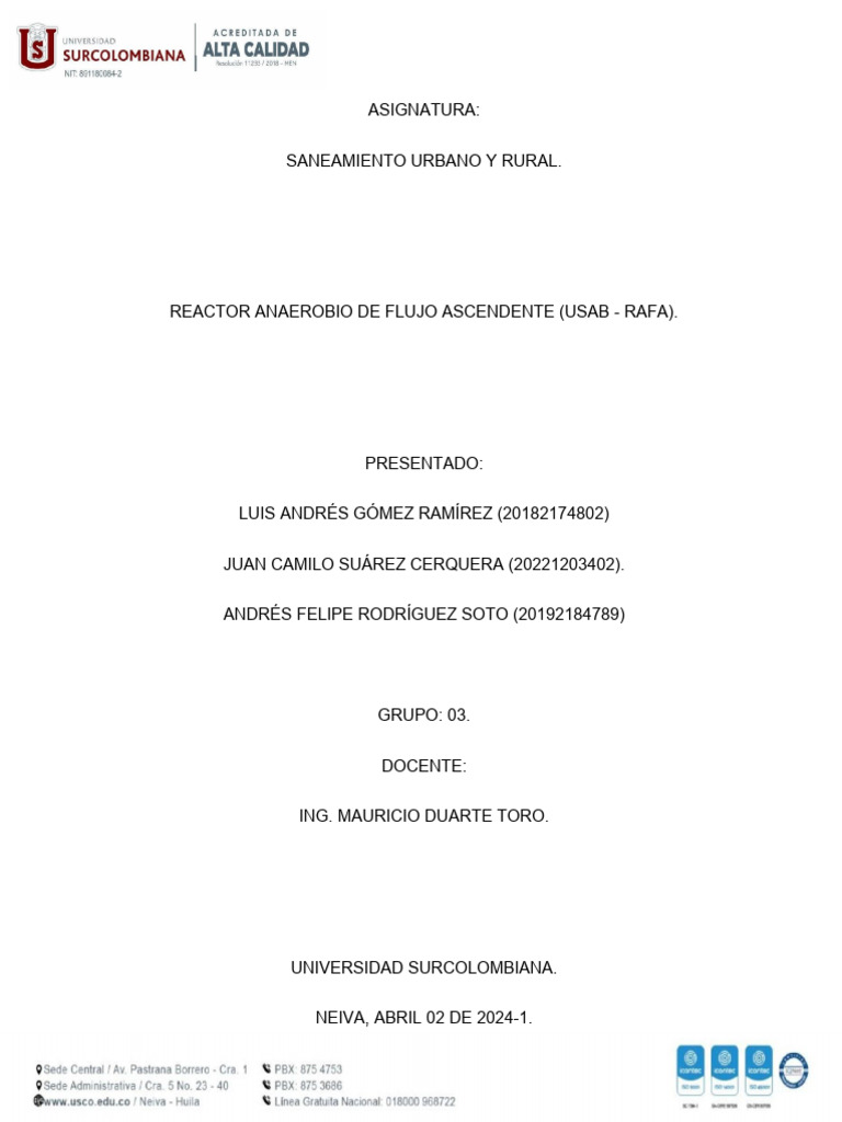 Reactor Anaerobio UASB: Guía Técnica | PDF | Aguas residuales ...
