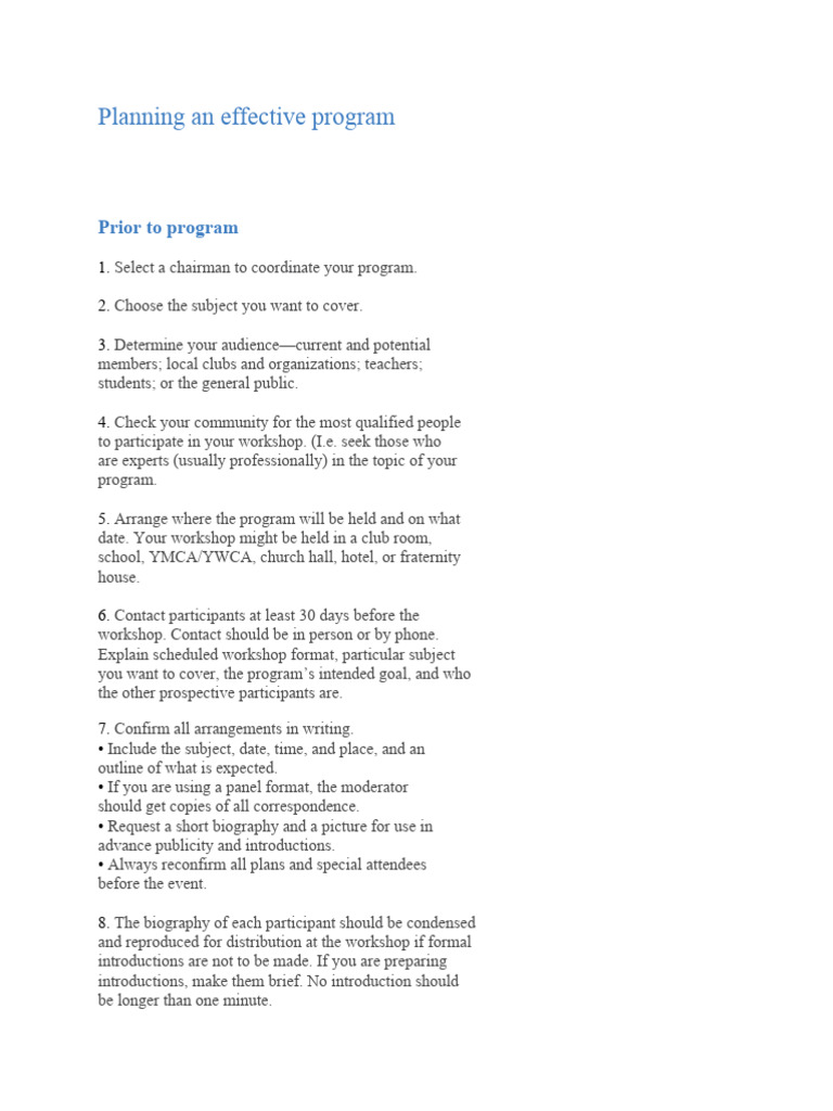 Effective Workshop Planning Guide | PDF | Social Science