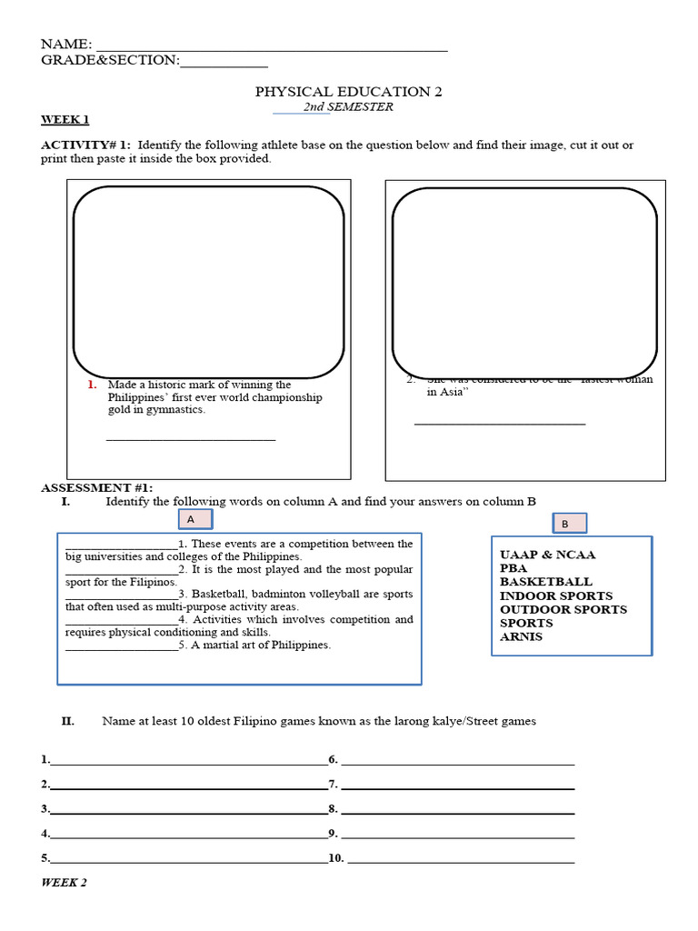 PE2 - 4TH Quarter Activity Sheet | PDF | Track And Field | Athletic Sports