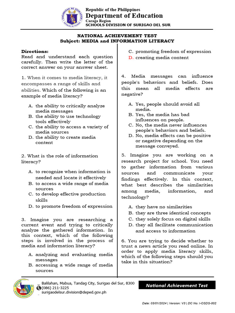 TQ-Media-and-Information Literacy | PDF | Media (Communication) | Mass ...