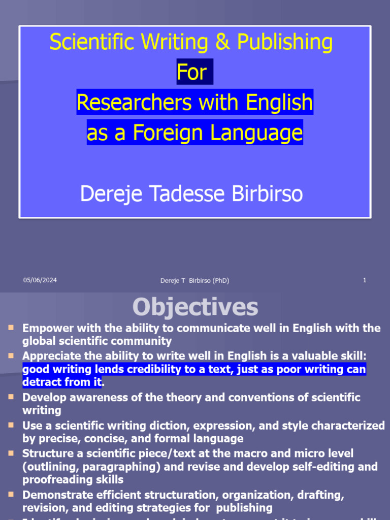 Scientific Writing Training Course | PDF | Methodology | Qualitative ...