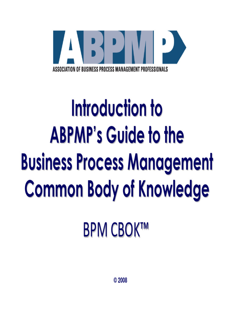 Introduction To Abpmp S S Guide To The Business | PDF | Business Process Management | Business