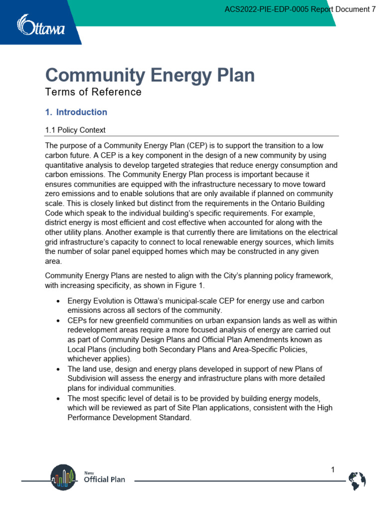 Community Energy Plan Tor en | PDF | Renewable Energy | Climate Change ...