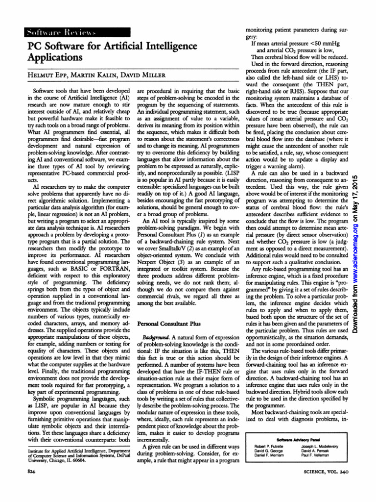 Pc Software For Artificial Intelligence Pdf Method Computer Programming Object Computer