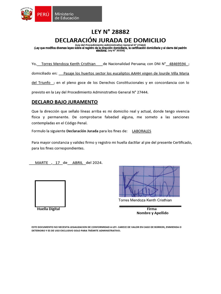 Mala Declaracion | PDF | Derecho