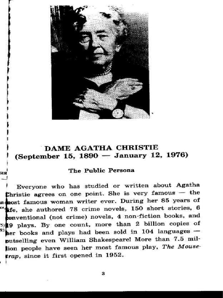 Agatha Christie Biography | PDF