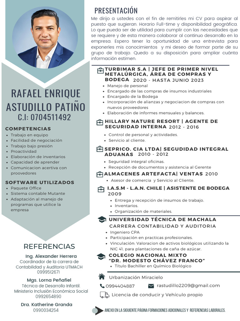 Currículum de Rafael Astudillo | PDF | Business