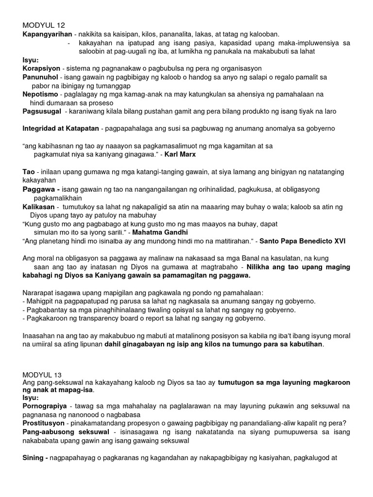 Esp10 Q4 Reviewer | PDF
