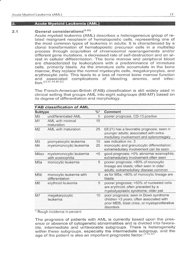 aml | PDF | Hematopoietic Stem Cell Transplantation | Diseases And ...