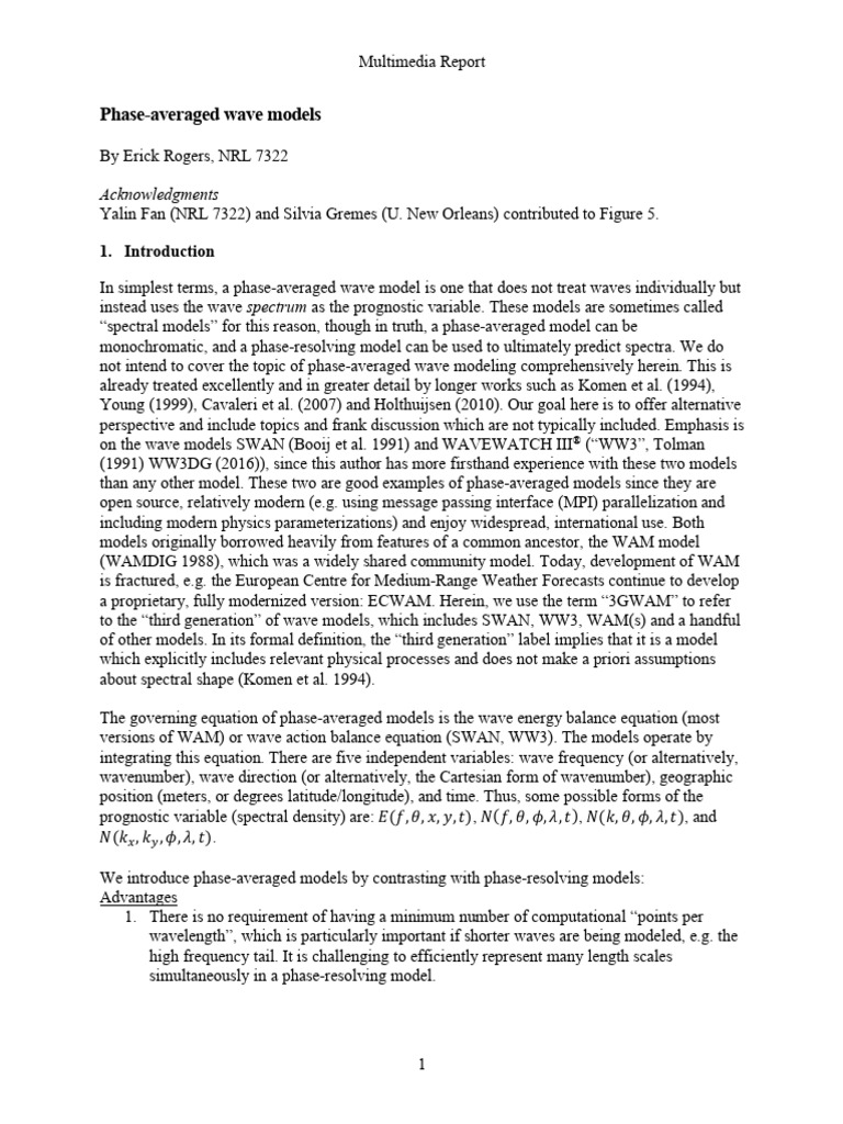 Phase-averaged wave models | PDF | Waves | Viscosity