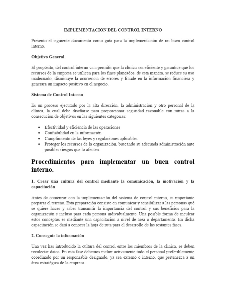 Control Interno | PDF | Auditoría | Business