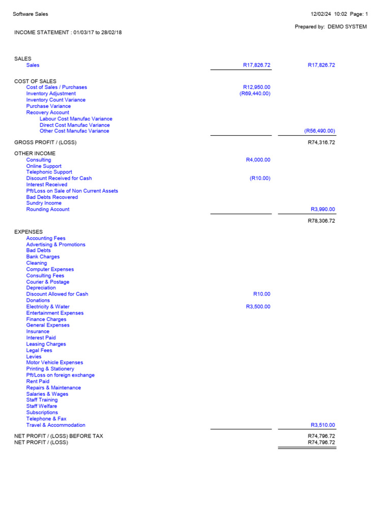 Income Statement | PDF
