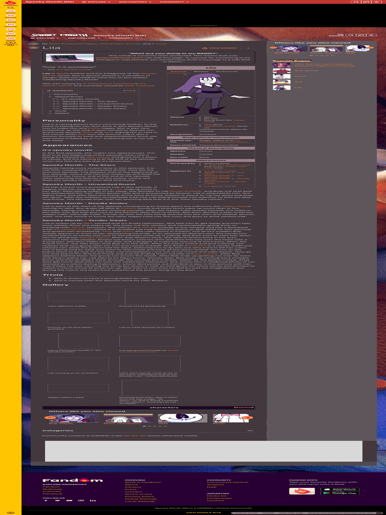 Lila Spooky Month Wiki Fandom | PDF | Fandom