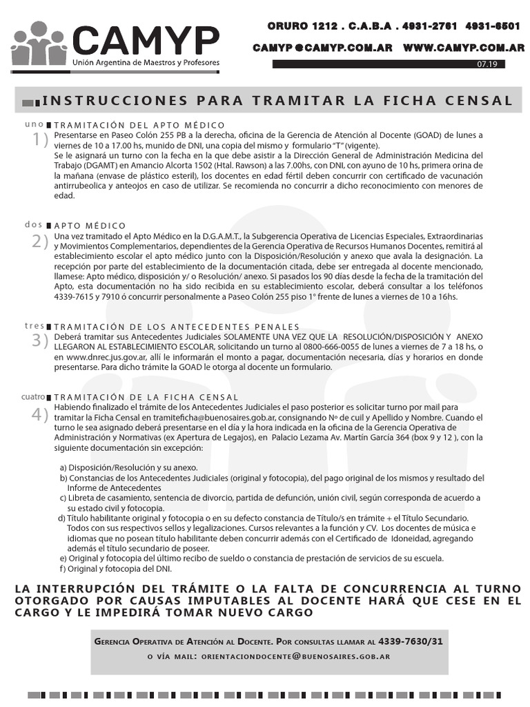 Instrucciones para Tramitar La Ficha Censal | PDF | Derecho