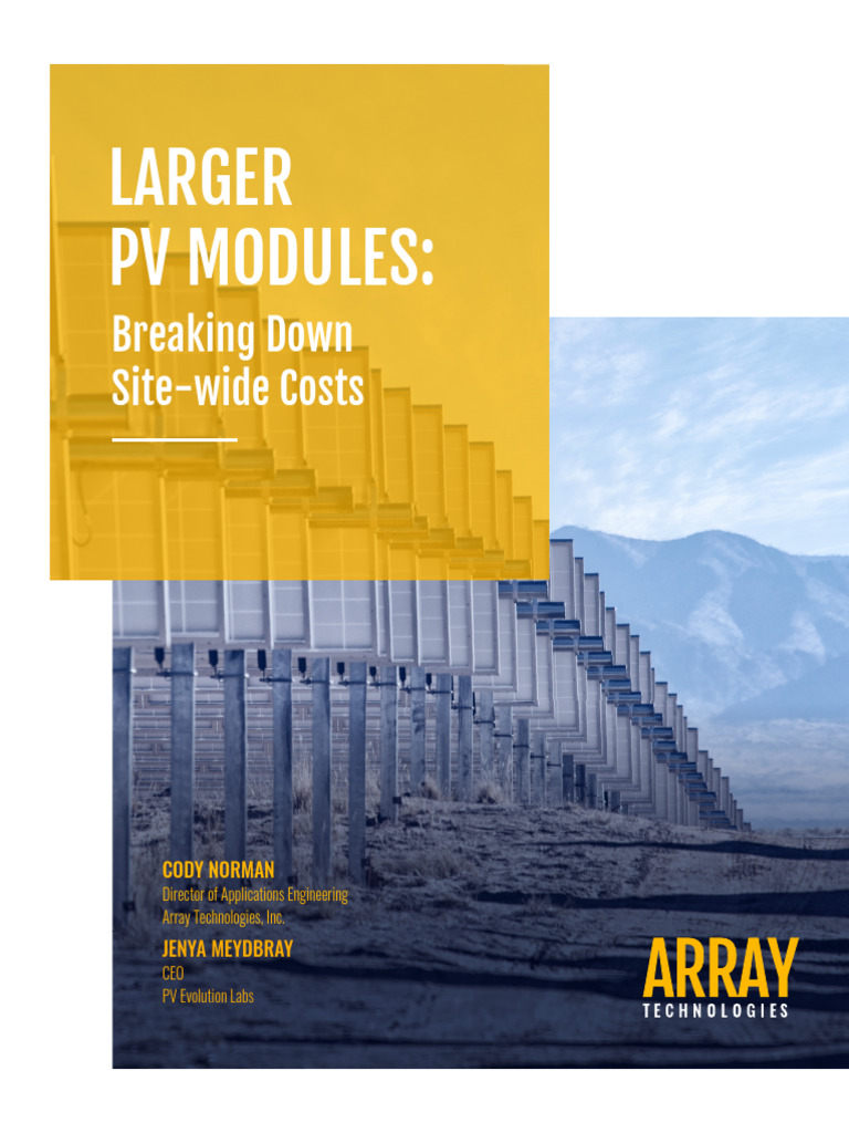 ArrayTech LargerPVModules WhitePaper | PDF | Photovoltaics | Solar Panel