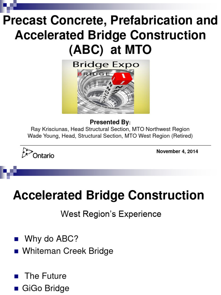 Precast Concrete Prefabrication and Accelerated Bridge Construction ABC ...