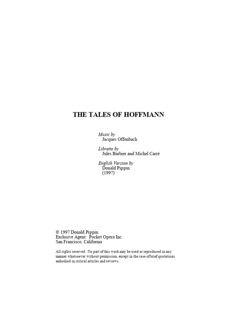 The Tales of Hoffmann | PDF