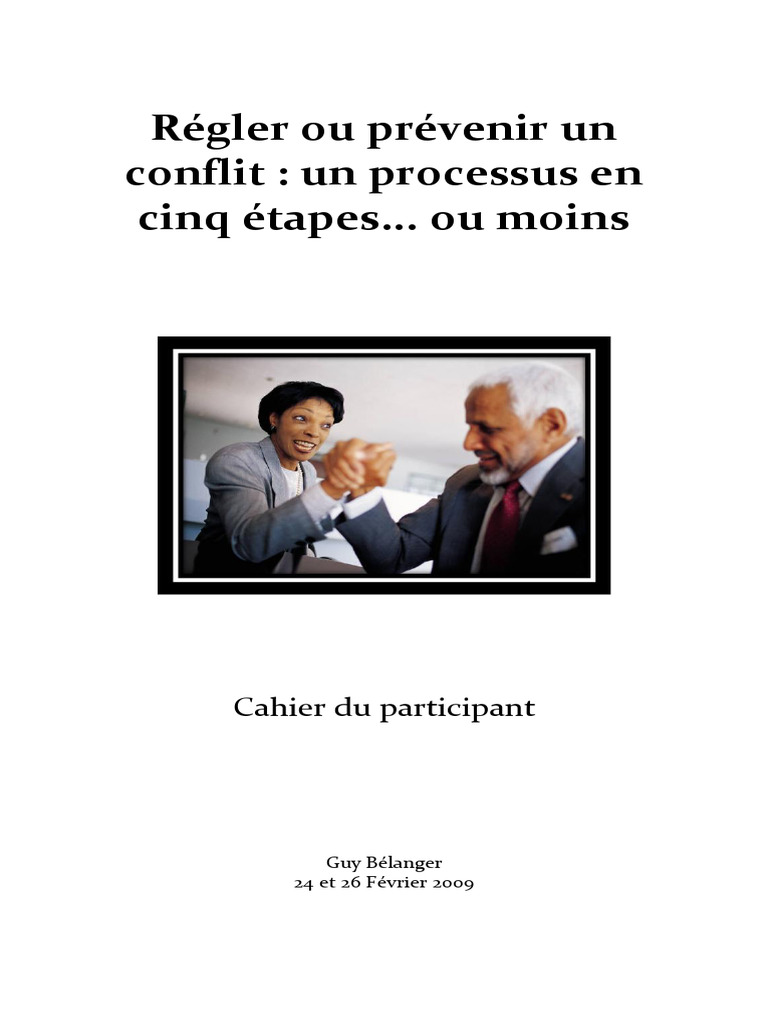 5 Étapes de Gestion des Conflits | PDF | Émotions | Résolution de conflit