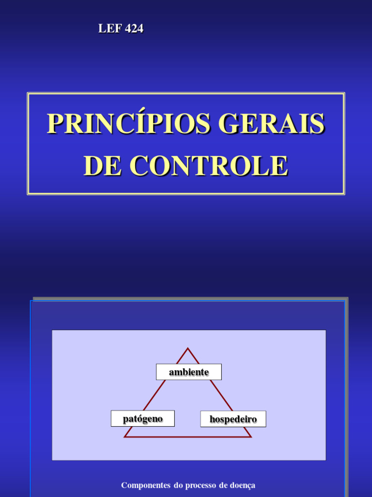 Teórica 8 - Princípios Gerais de Controle | PDF | Patógeno | Vírus