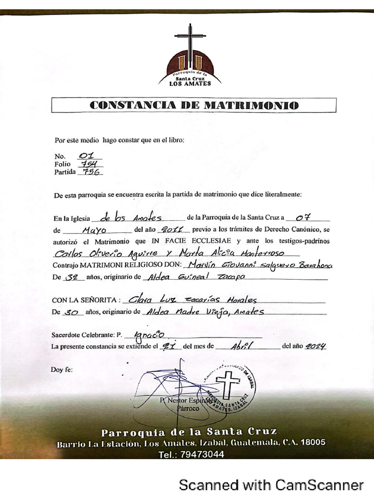 Constancia de Matrimonio | PDF