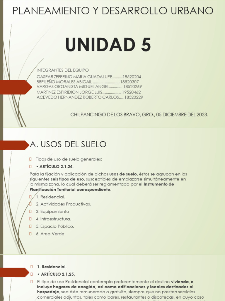 U5.-Planeamiento y Desarrollo Urbano U5 | PDF | Infraestructura | Planificación urbana
