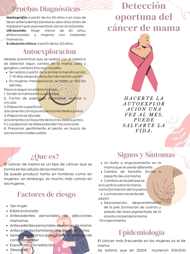 Diptico de Cáncer de Mama | PDF | Cáncer de mama | La salud de la mujer