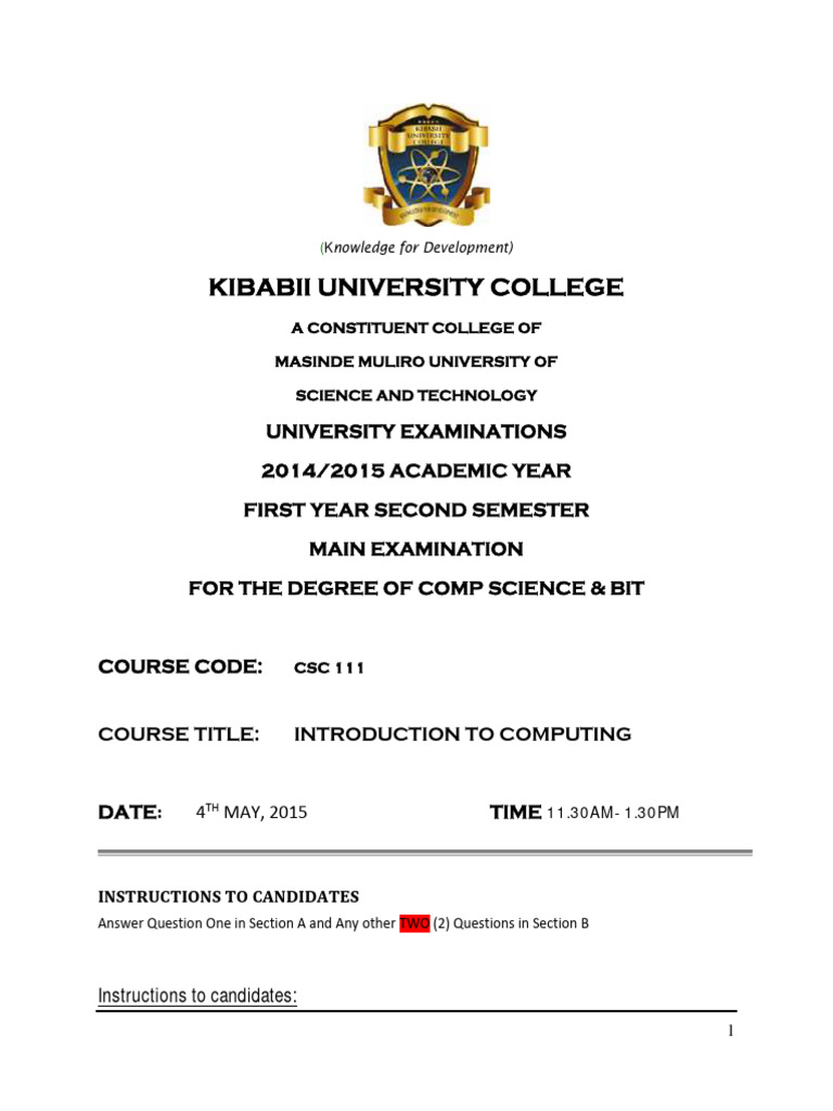 CSC-111-Introduction-to-Programming-a-Questions | PDF | Computer Program | Programming
