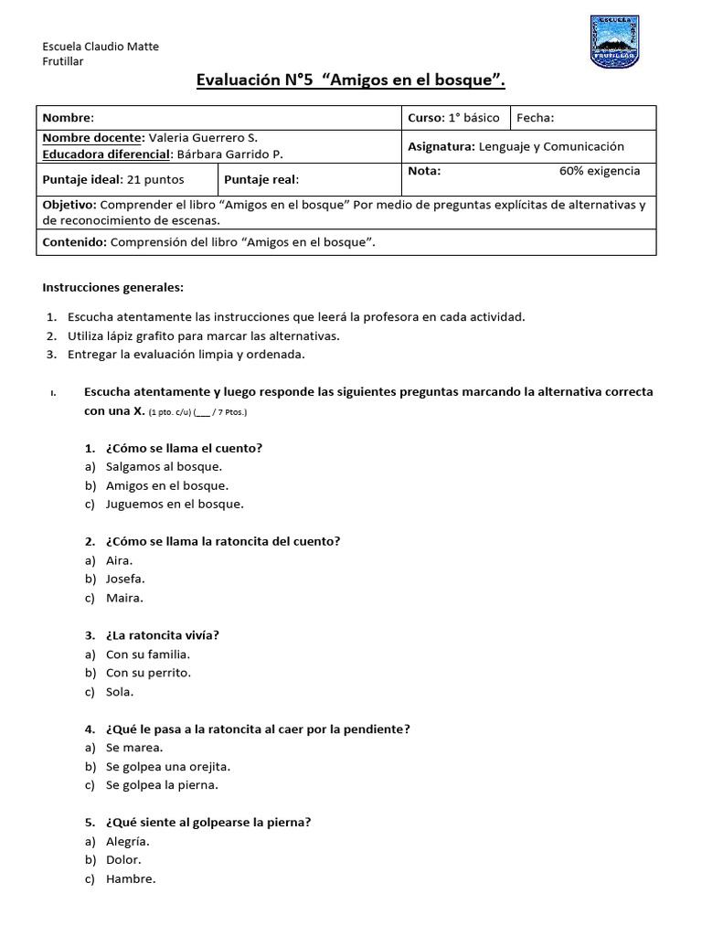 Ev N 6 Libro Amigos En El Bosque Pdf