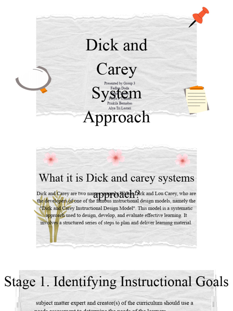 Dick and Carey System Approach | PDF | Instructional Design ...