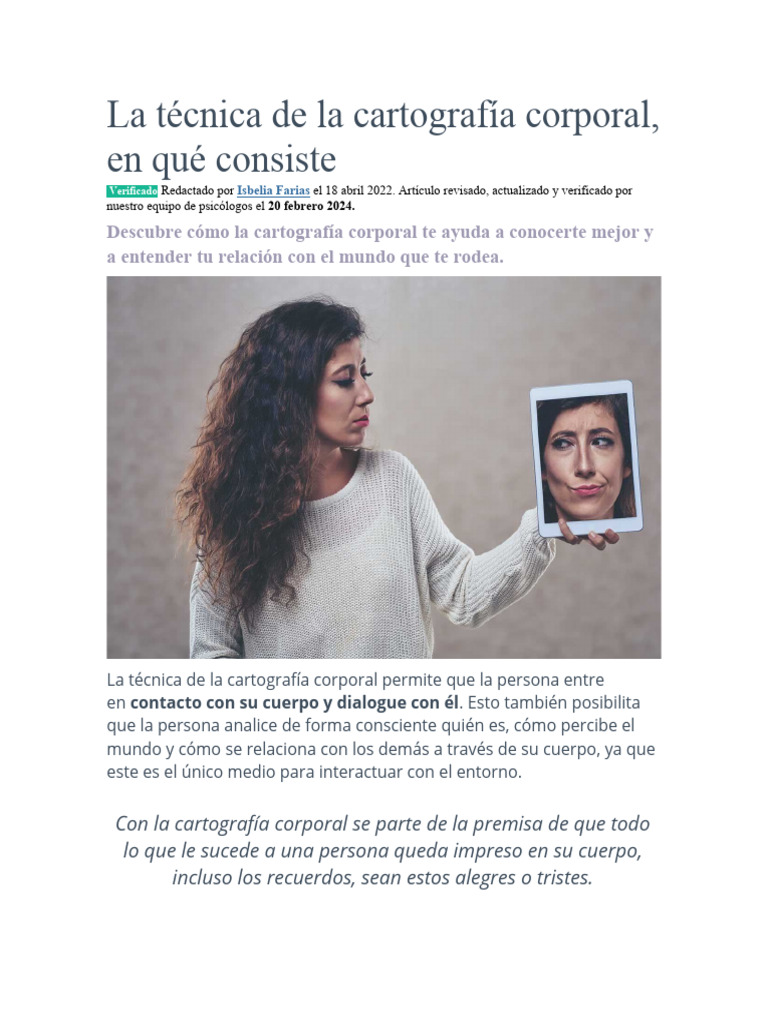 La Técnica de La Cartografía Corporal | PDF | Cartografía | Mapa