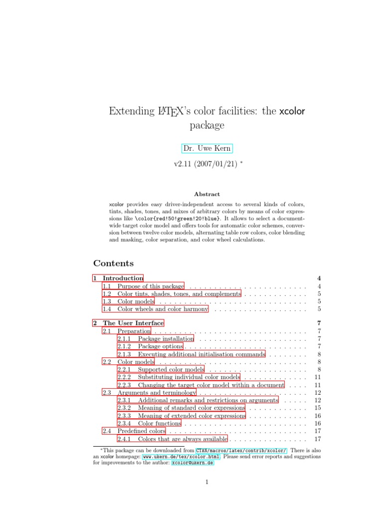Manual Xcolor | PDF | Rgb Color Model | Color