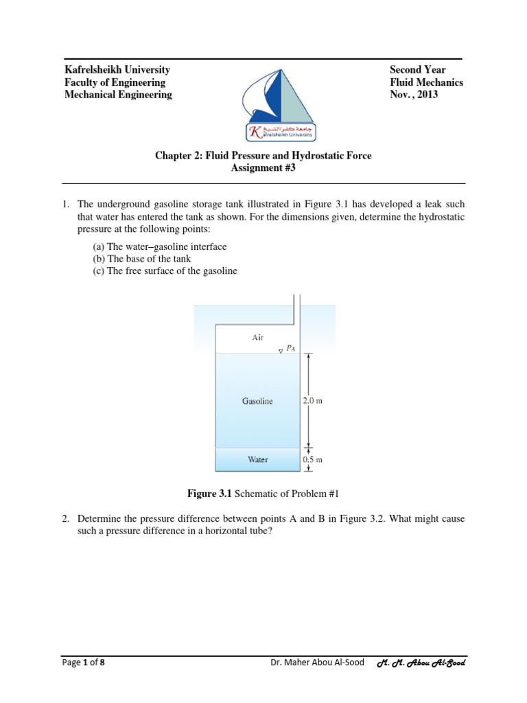 Assignment #3(1) | PDF | Pressure | Density