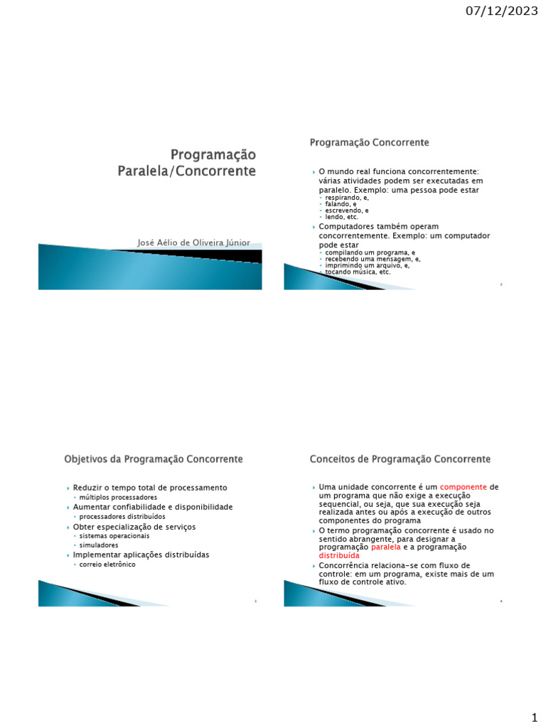 Aula 3 - Programacao Paralela | PDF | Thread (informática) | Computação ...