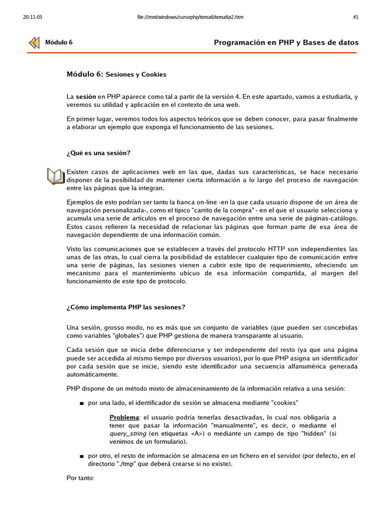 Tema 6 P 2 | PDF | Cookie HTTP | Php