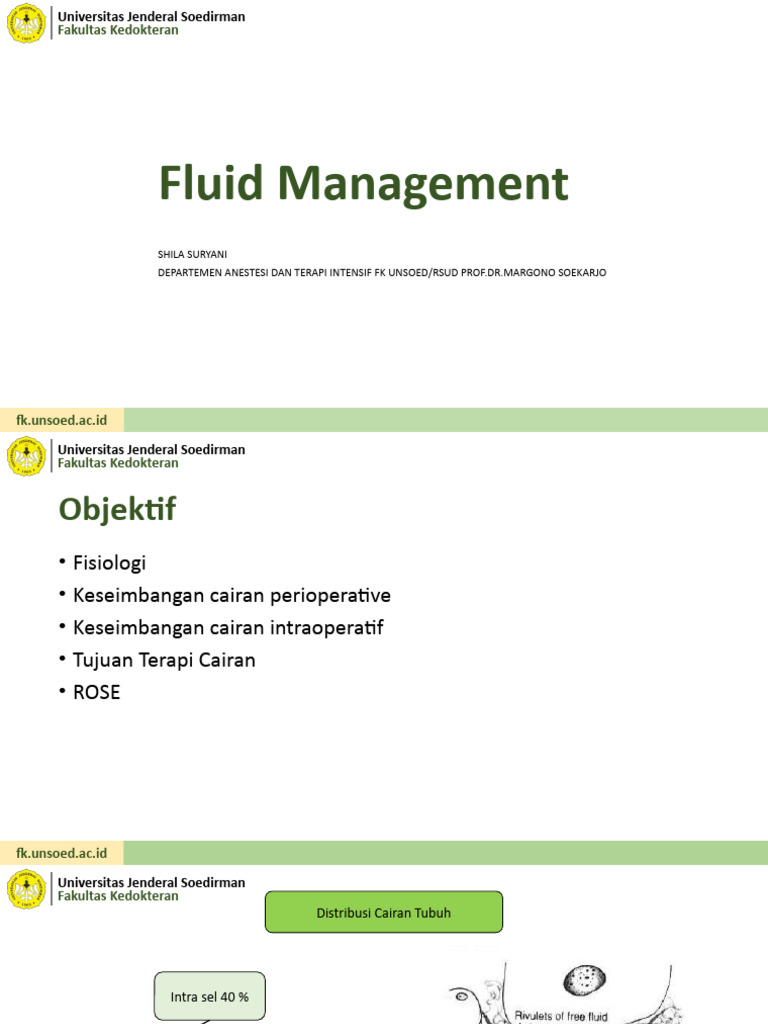 Manajemen Cairan Perioperatif di FK Unsoed | PDF | Sains & Matematika