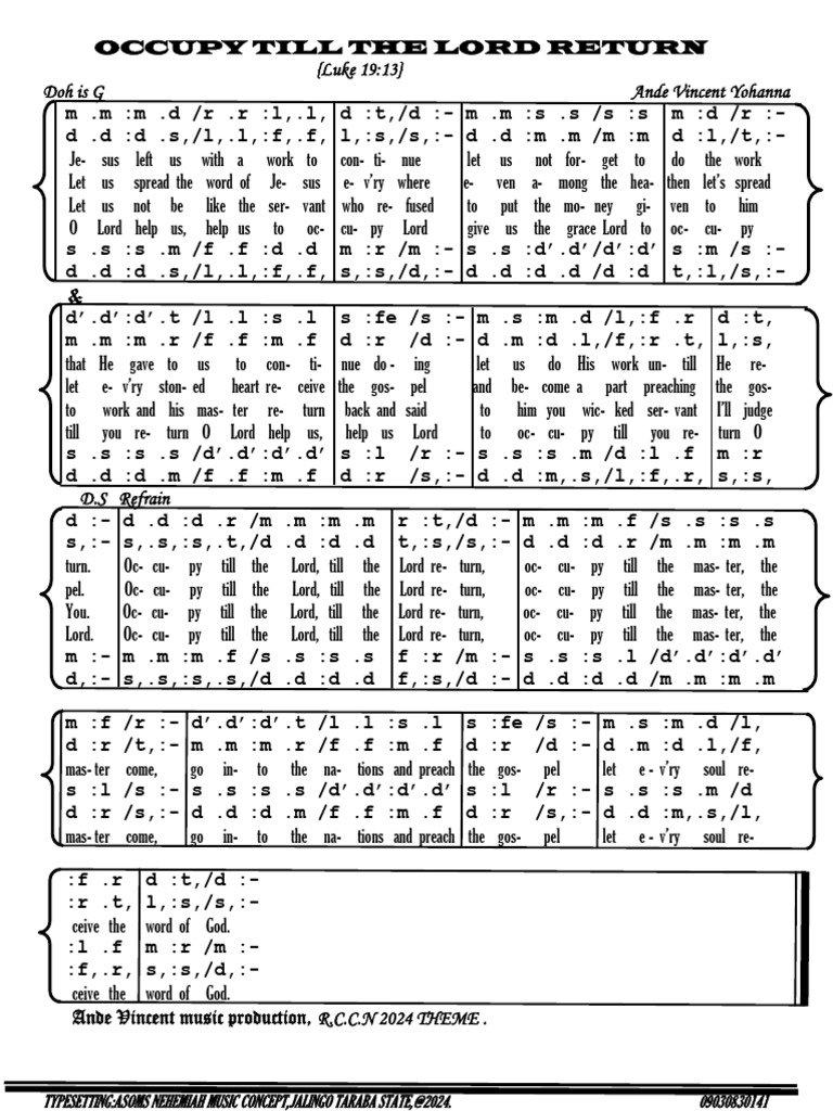 Occupy Till The Lord Return | PDF | Language Arts & Discipline ...
