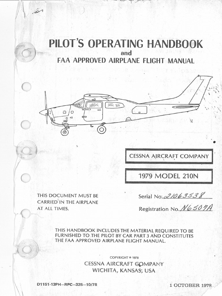 C210N 1.pilots Operating Handbook - Intro | PDF