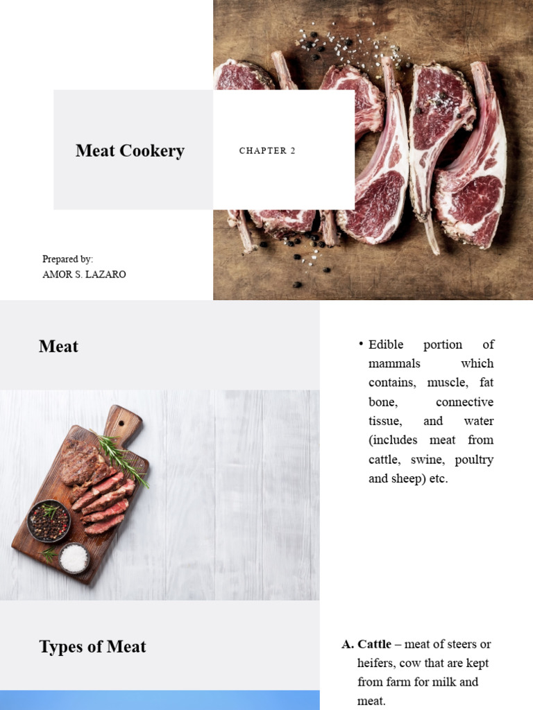 Meat Cookery Chapter 2 Lesson1 | PDF | Lamb And Mutton | Beef