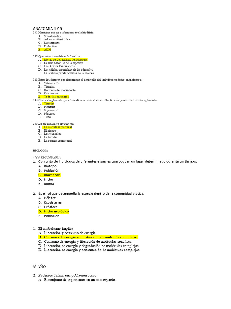 Anatomia 4 y 5 | Descargar gratis PDF | Organismos | Biología