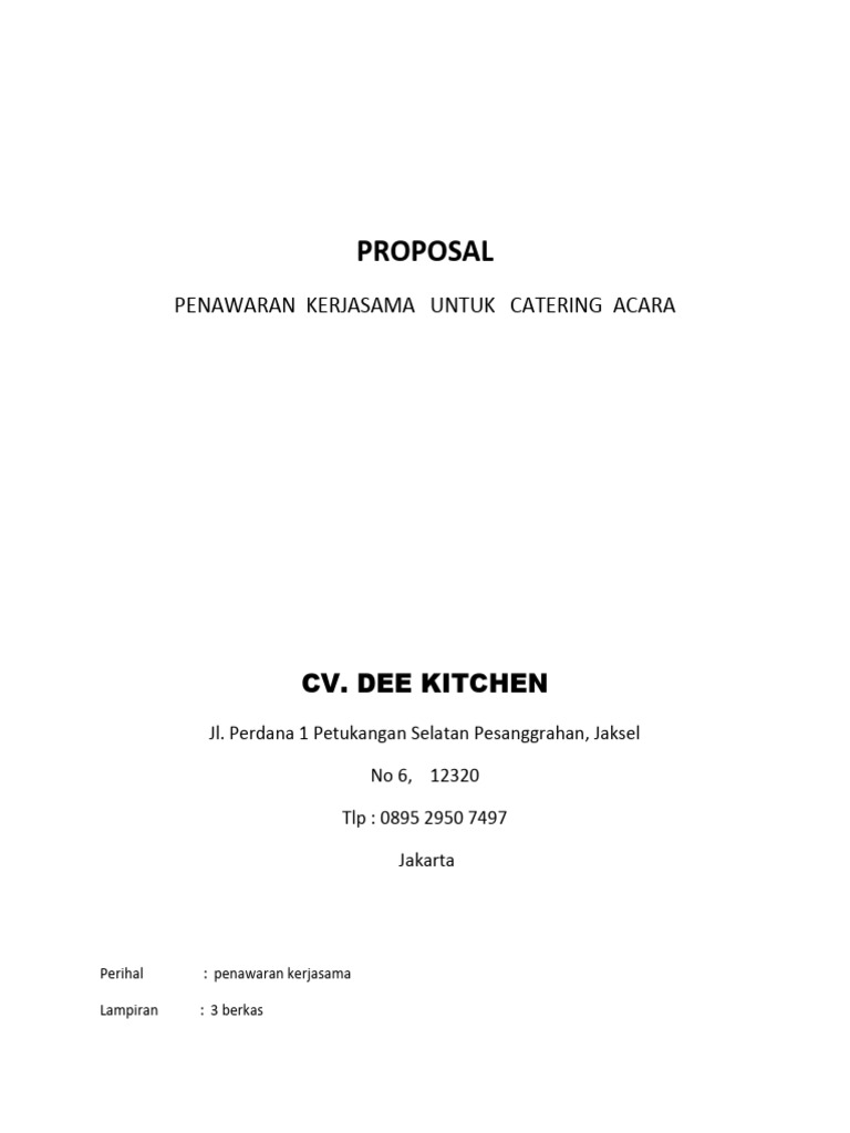 Proposal Kerjasama | PDF