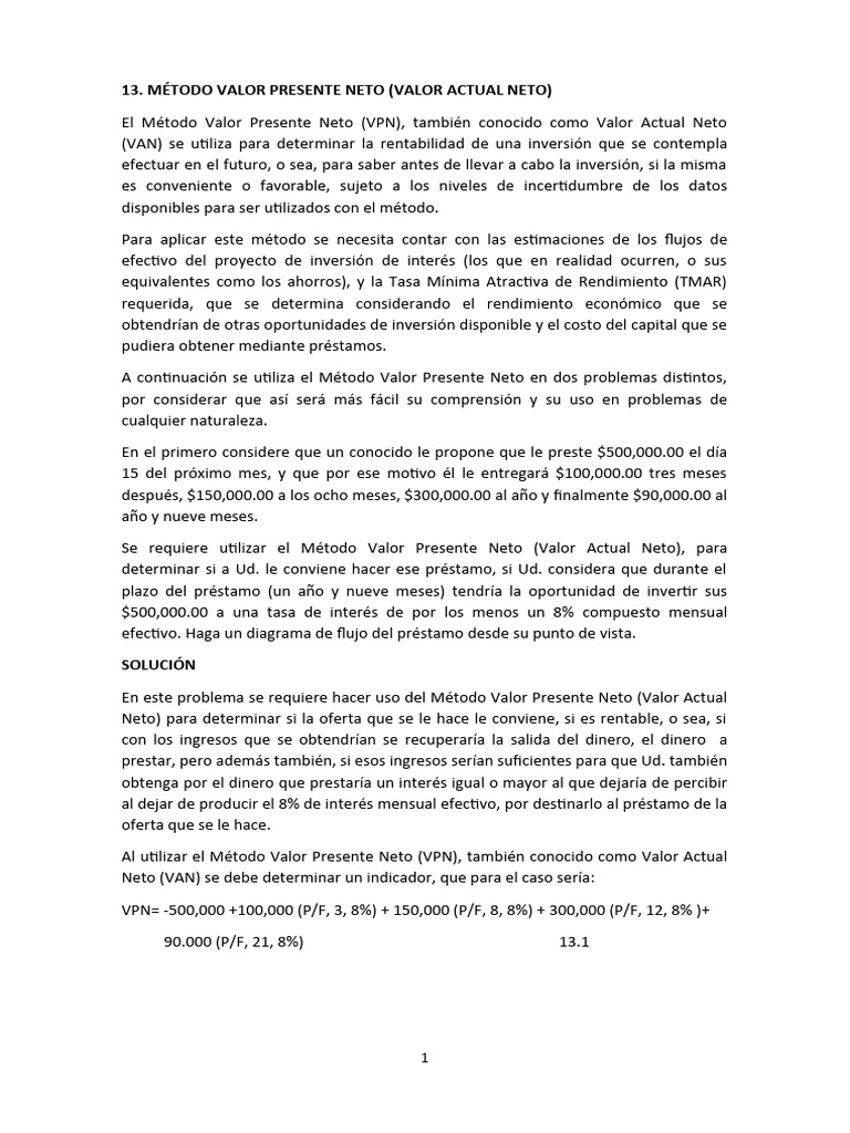 Evaluación de Inversiones con VPN | PDF | Valor presente neto | Inversiones
