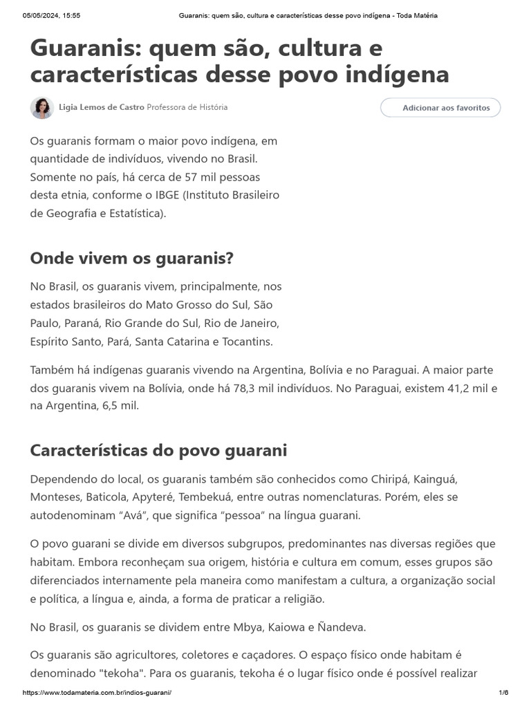 Guaranis_ quem são, cultura e características desse povo indígena - Toda Matéria | PDF | Povos ...