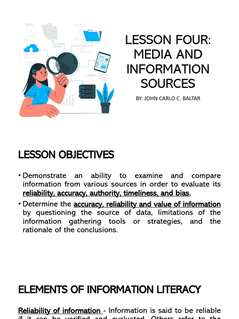 LESSON FOUR Media and Information Sources | PDF | Accuracy And ...