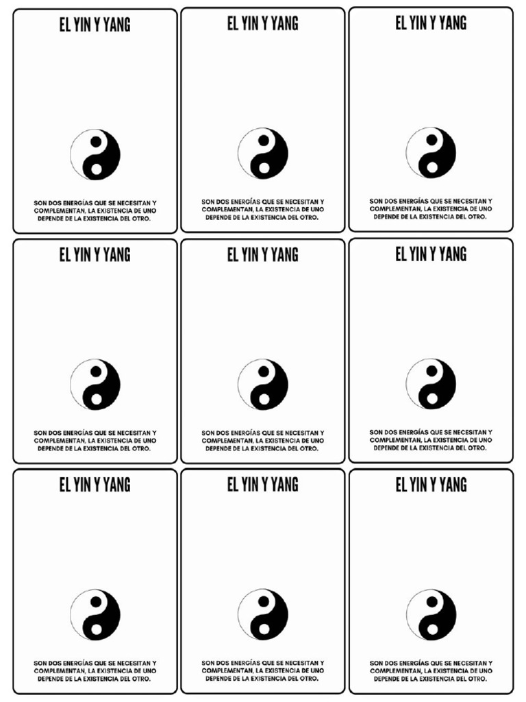 Plantilla Tarjetas Pulseras Yin Yang | PDF