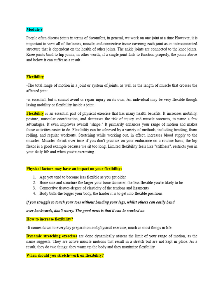 PE | PDF | Flexibility (Anatomy) | Anatomy
