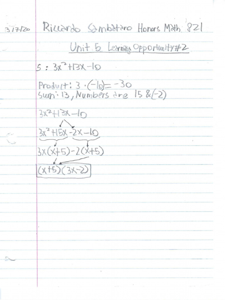 RICCARDO SAMBATARO - Unit #5 Learning Opportunity #2 | PDF