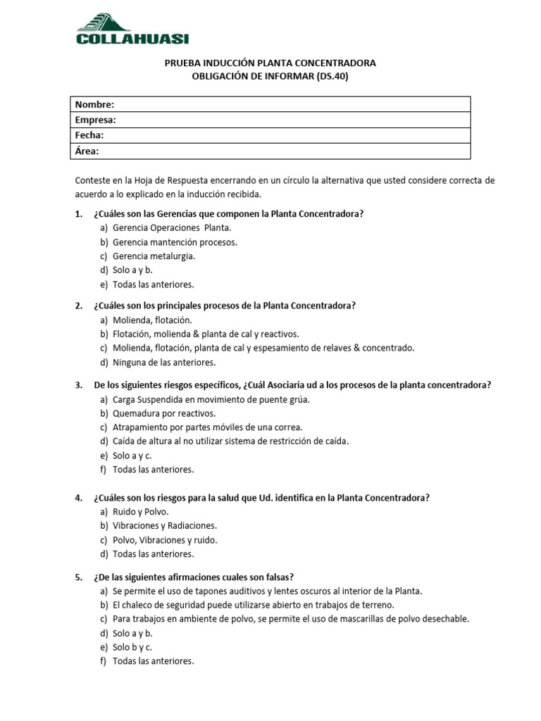 ODI Planta Concentradora Prueba | PDF | Informática